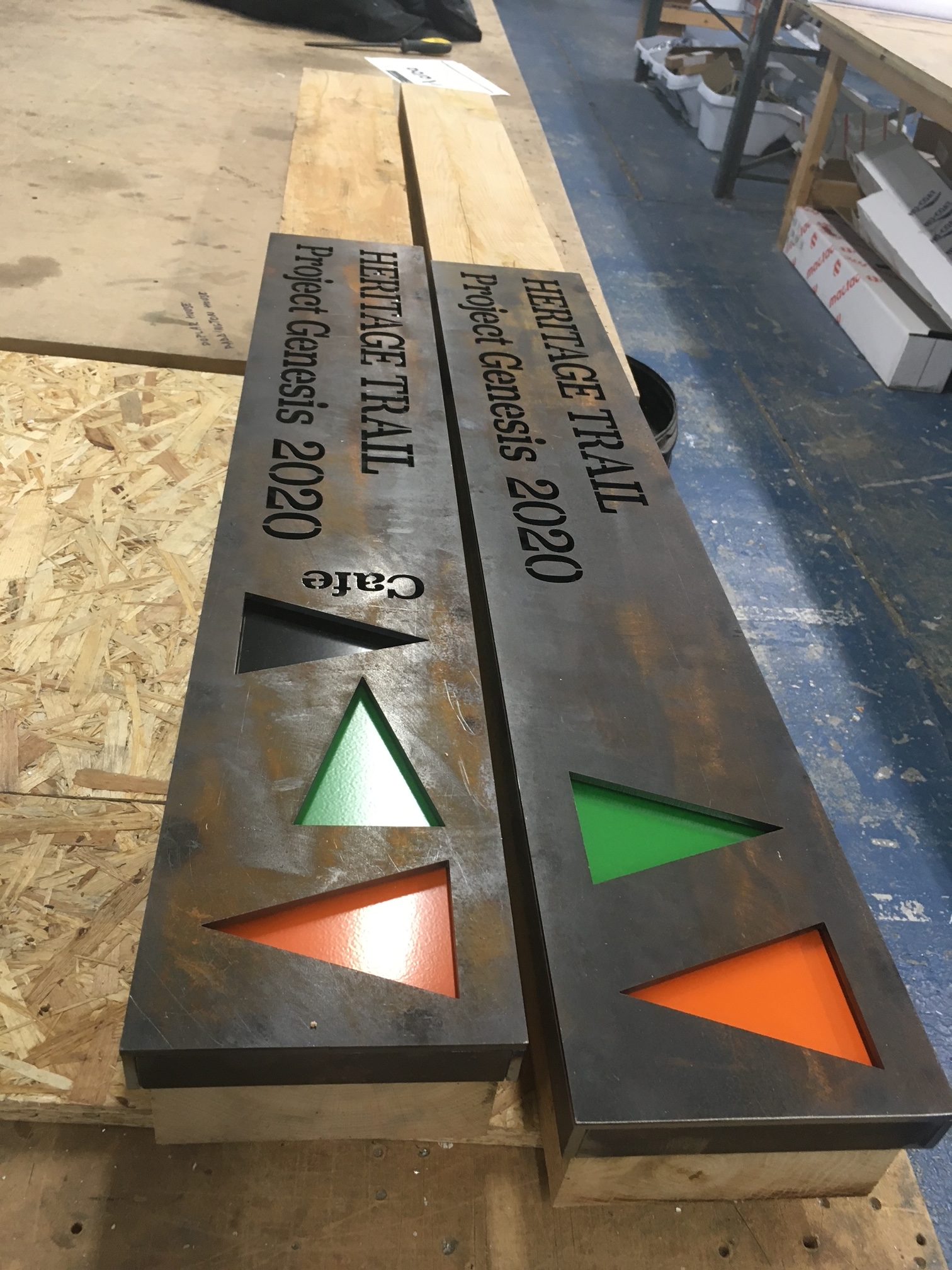 Corten Steel Wayfinding Signage • Ice Signs